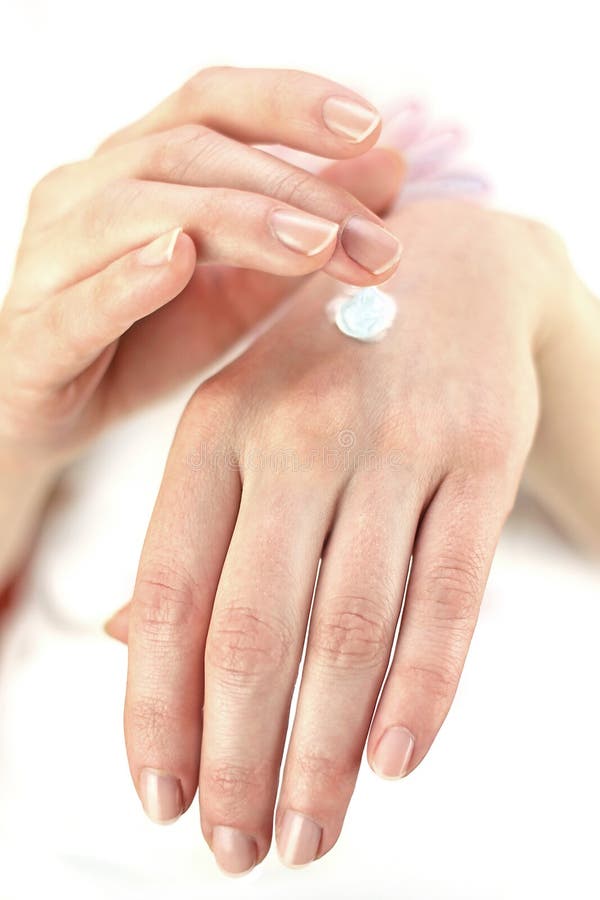 Applying cream stock image. Image of lifestyle, hand, health - 4370633