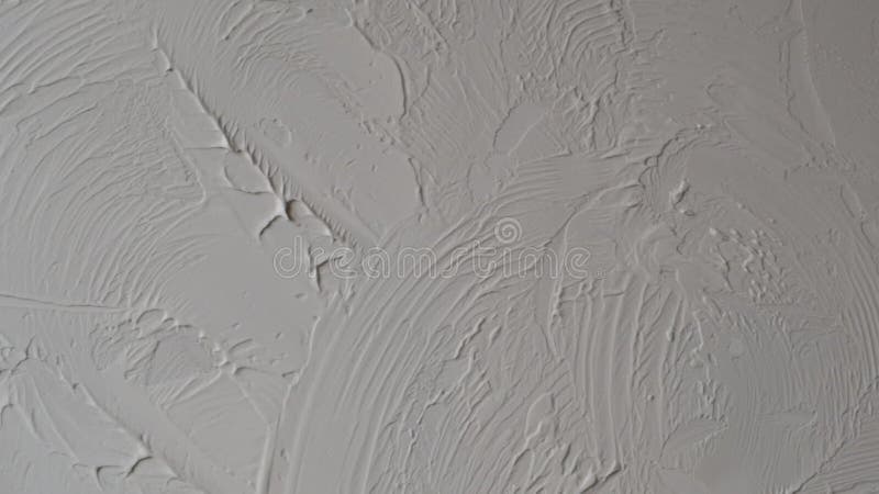 Applying Decorative Putty. White Abstract Texture of Surface Covered ...