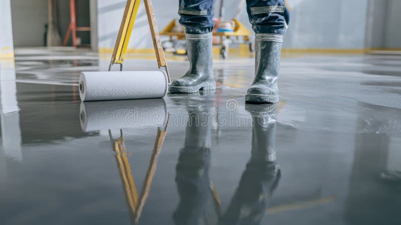 Applying Epoxy Flooring To Existing Concrete Surfaces Using a Roller ...