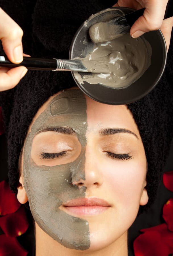Applying facial mask stock image. Image of beauty, skincare - 14291887