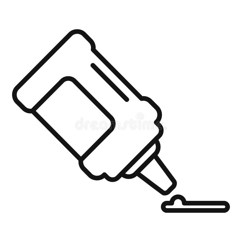 Applying Glue from Bottle with Precision Tip Stock Illustration ...