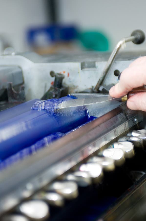 Applying the ink stock image. Image of industrial, equipment - 2453451