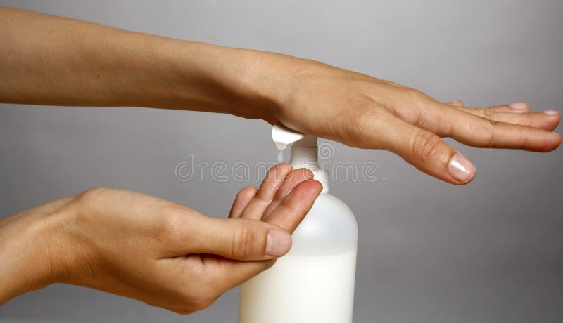 Applying liquid soap stock image. Image of cream, cleanser - 19889223