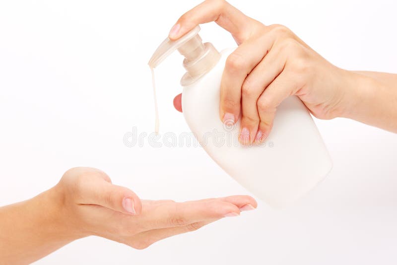 Applying liquid soap stock photo. Image of health, isolated - 58732344