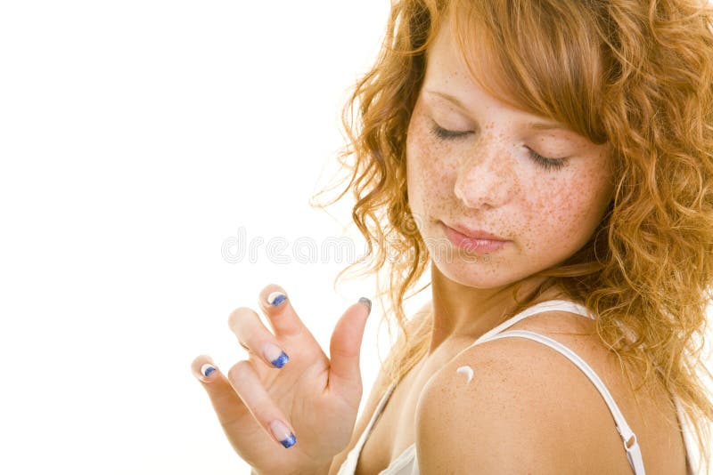 Applying lotion stock image. Image of hygiene, moisturizer - 9977671