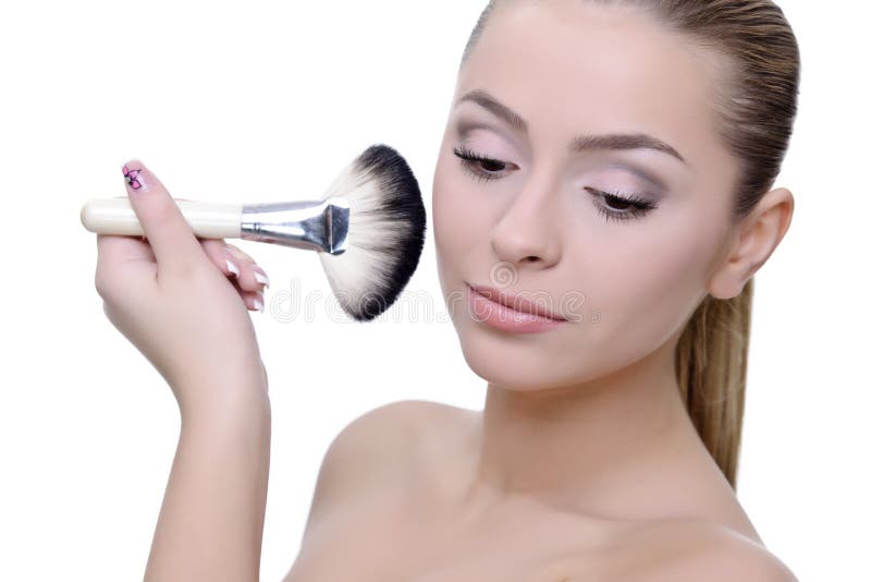 Applying make-up stock image. Image of elegance, isolated - 22516687
