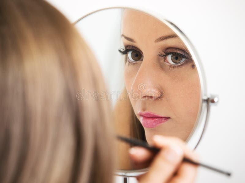 Applying make-up stock photo. Image of woman, beauty - 61087762