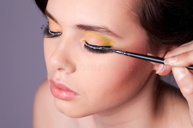 Applying Makeup stock photo. Image of glamour, blusher - 13410550
