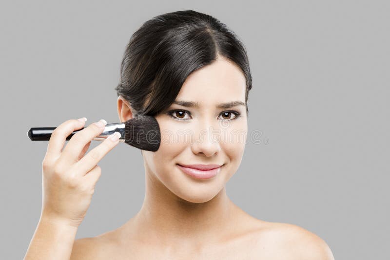Applying makeup stock photo. Image of confident, clean - 29203128