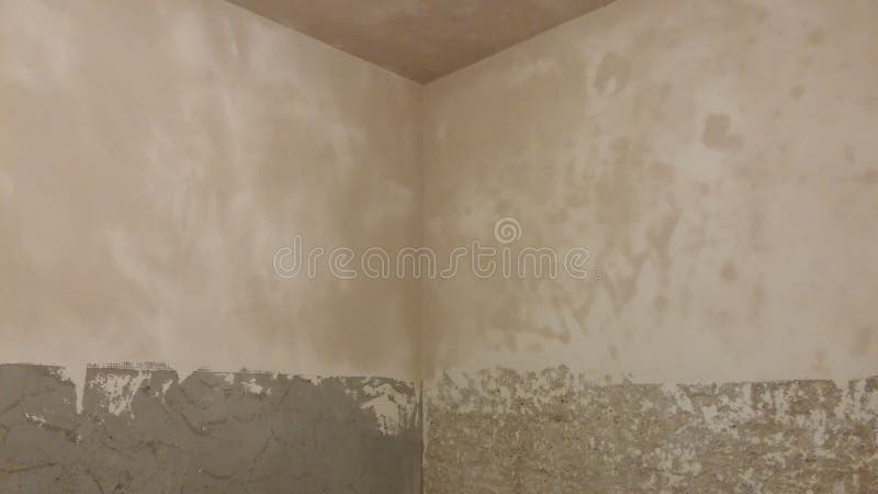 Applying Plaster on the Walls - Corner Stock Image - Image of aged ...