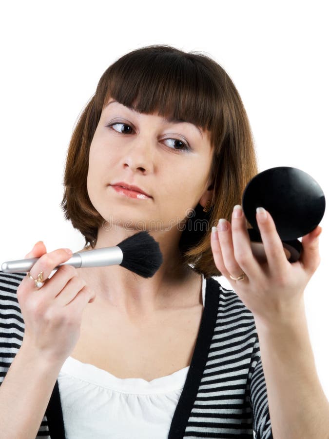 Applying powder stock image. Image of beautiful, care - 5096435