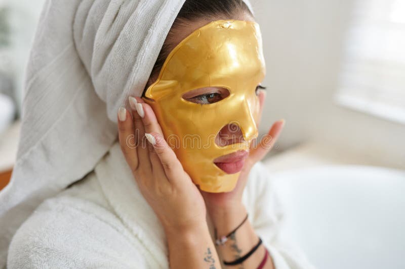 Applying Revitalizing Face Mask Stock Photo - Image of hydrating ...
