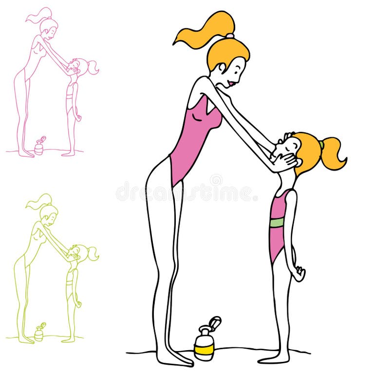 Applying Sunscreen Stock Illustrations 811 Applying Sunscreen Stock