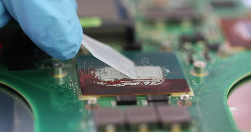 Applying Thermal Paste To Computer Central Processing Unit and ...