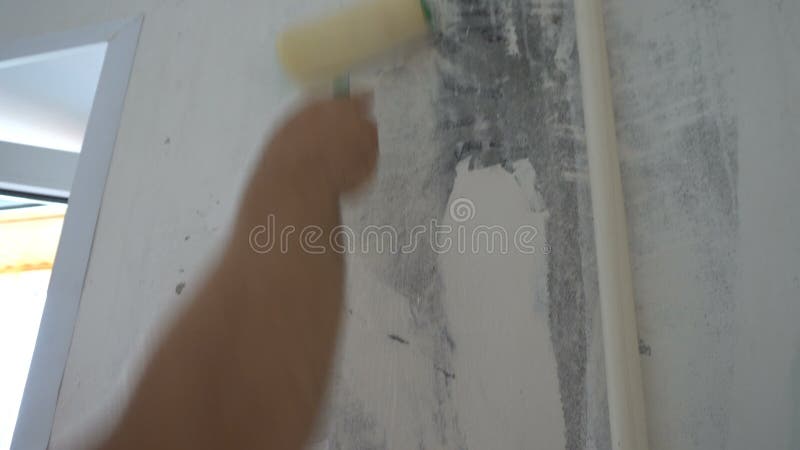 Man Applying Wallpaper on Wall Stock Footage - Video of home, alone ...