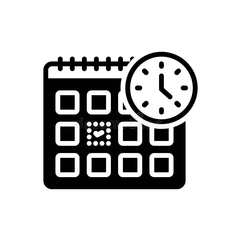 Black Solid Icon for Appoint, Agenda and Day Stock Vector ...