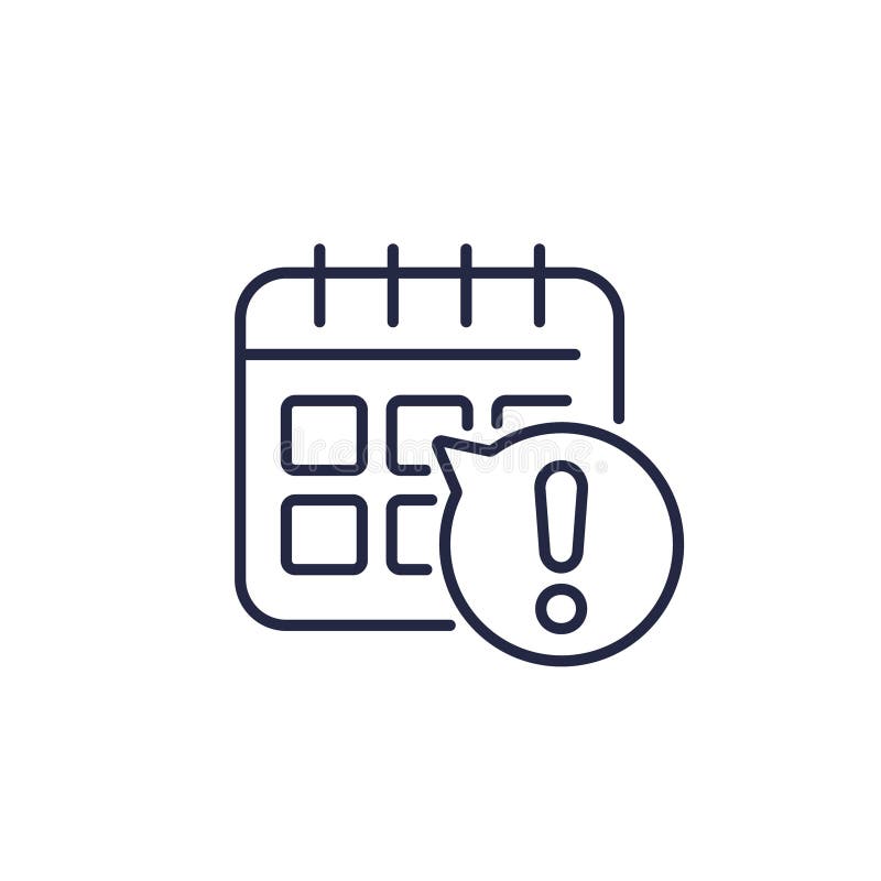 Appointment Alert Line Icon with a Calendar Stock Illustration ...