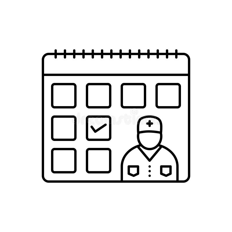 Black Line Icon for Appointment, Reminder and Schedule Stock Vector ...