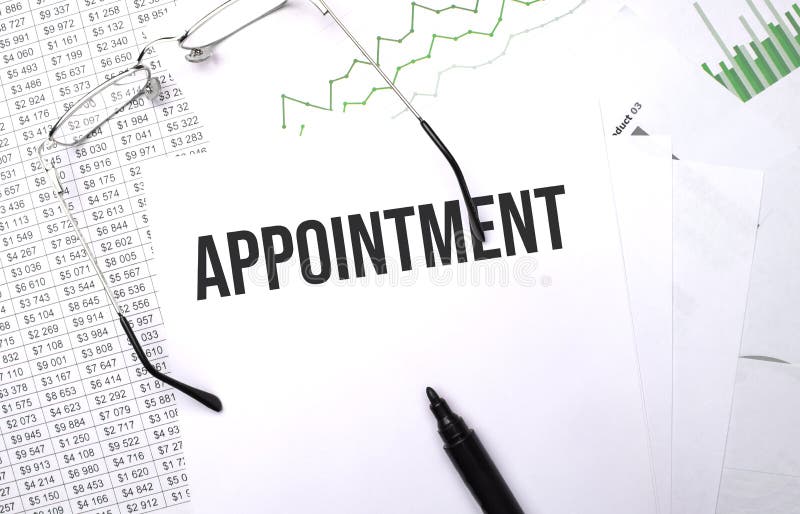 Appointment . Conceptual Background with Chart ,papers, Pen and Glasses ...