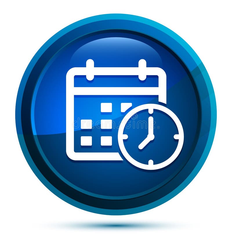 Appointment Date Calendar Icon Elegant Blue Round Button Illustration ...