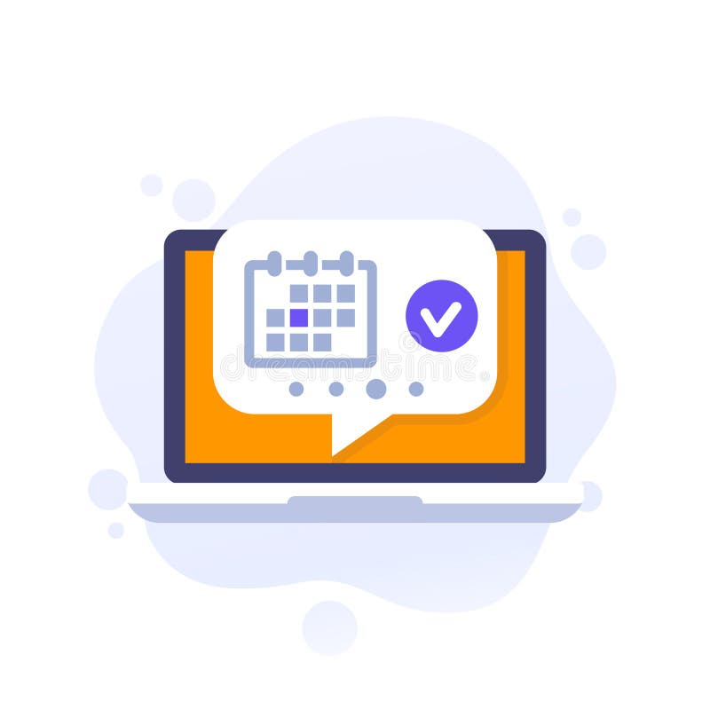 Appointment, Event Schedule Icon with a Laptop Stock Vector ...
