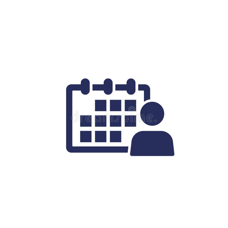 Appointment Icon with a Calendar on White Stock Vector - Illustration ...