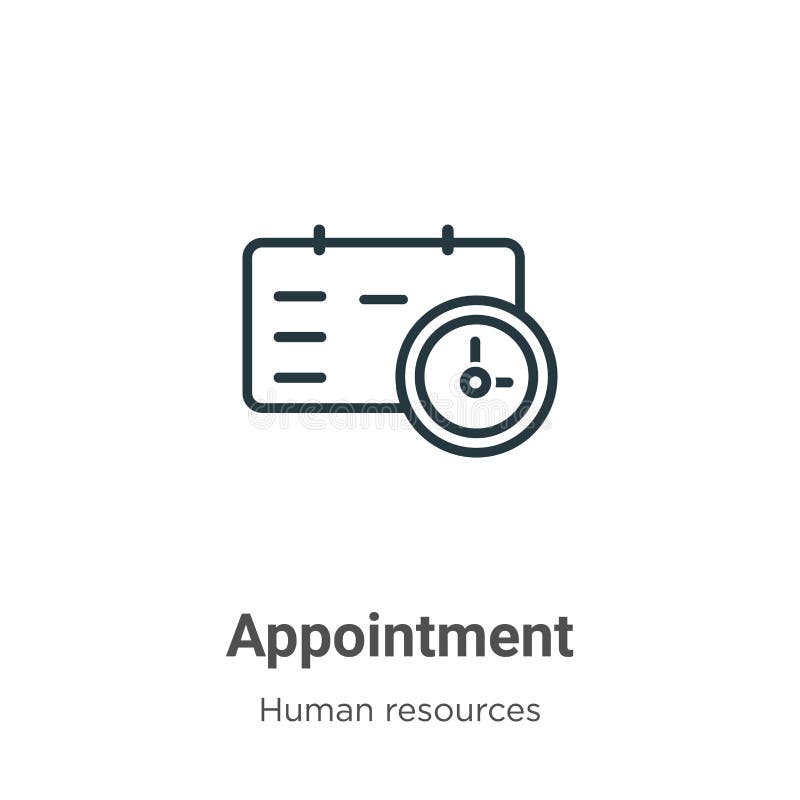 Appointment Outline Vector Icon. Thin Line Black Appointment Icon, Flat ...