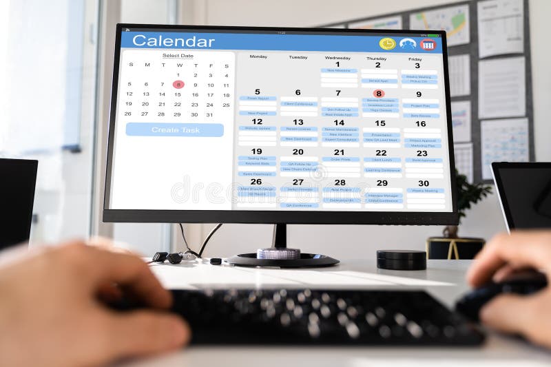 Appointment Schedule Planner and Date Calendar Stock Image - Image of ...