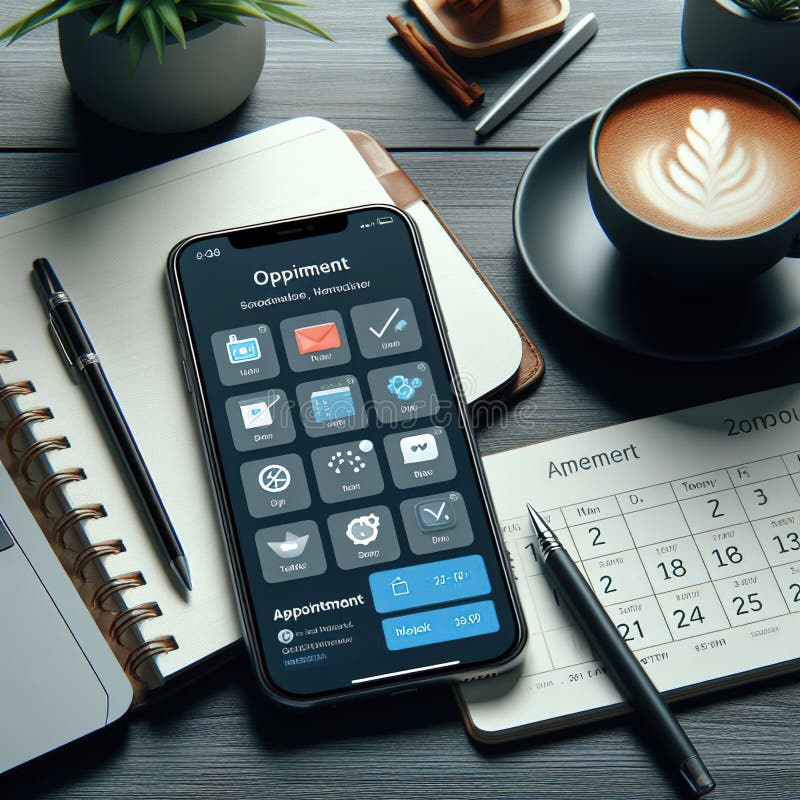 Appointment Schedure Laoptop Mobile Phone Modern Office - Ai Generated ...