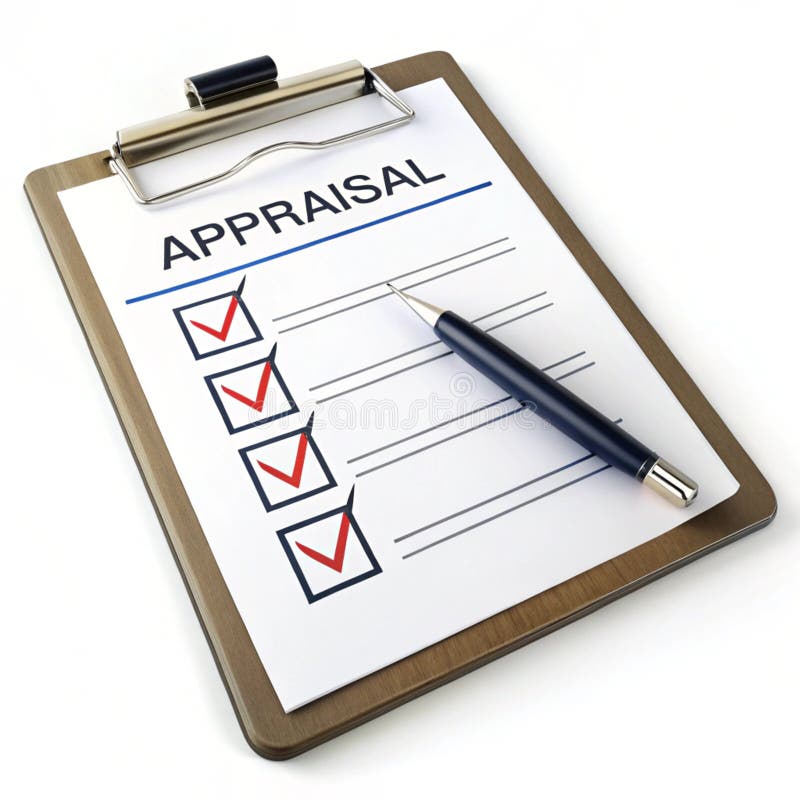 Appraisal Form on a Clipboard with Completed Checkboxes and a Pen ...