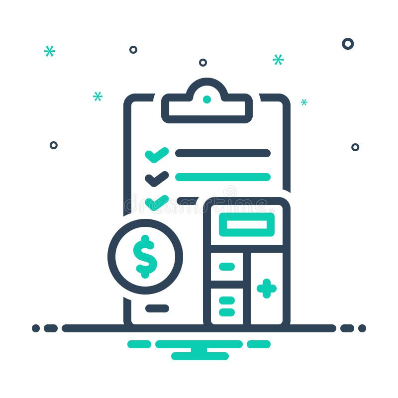 Mix Icon for Appraisal, Dollar and Calculator Stock Vector ...