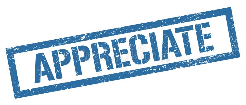 APPRECIATE Blue Grungy Rectangle Stamp Stock Illustration ...