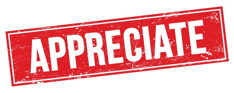 APPRECIATE Text on Red Grungy Rectangle Stamp Stock Illustration ...