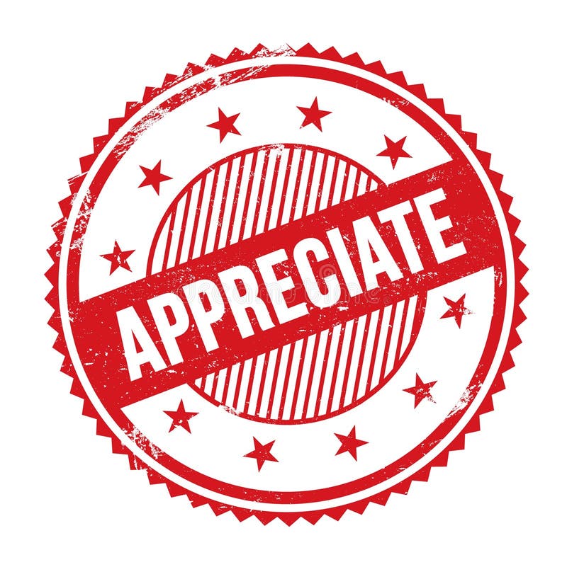 APPRECIATE Text Written on Red Grungy Round Stamp Stock Illustration ...