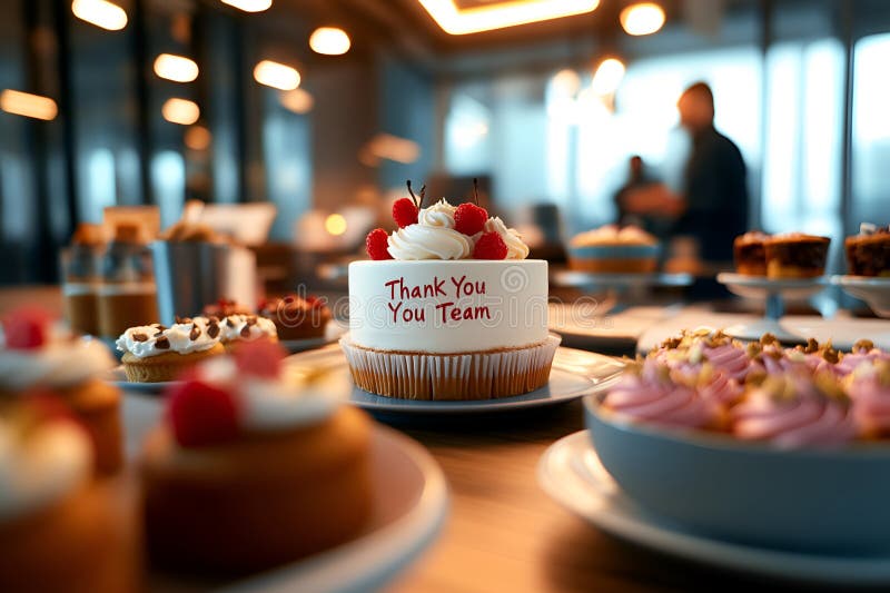 Appreciation Cake for Team Celebration in Office Setting Stock ...