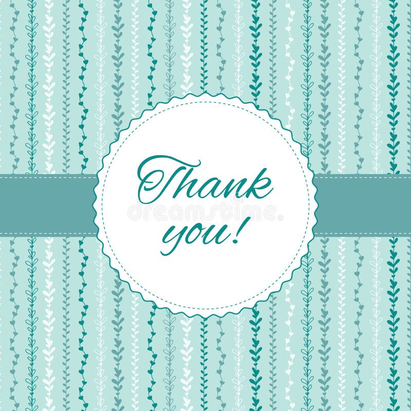 Appreciation Card with Pattern. Thank You Card Stock Vector ...