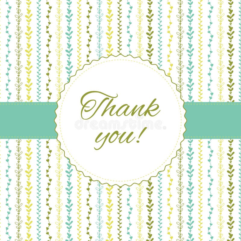 Appreciation Card with Pattern. Thank You Card Stock Vector ...