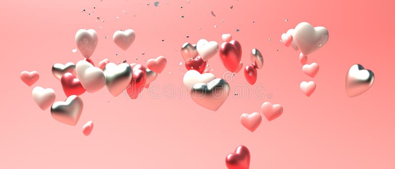 Appreciation and Love Theme - Flying Scattered Small Hearts - 3D Stock ...