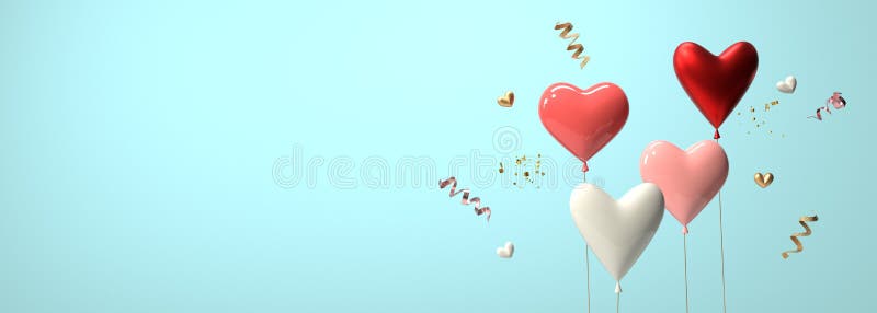 Appreciation and Love Theme - Heart Shaped Balloons - 3D Stock ...