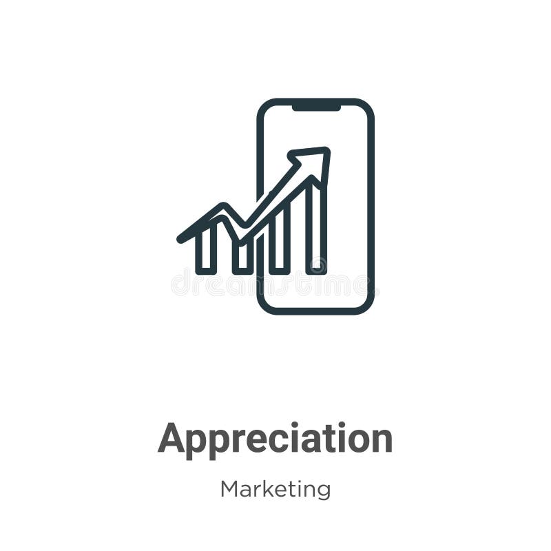 Appreciation Outline Vector Icon. Thin Line Black Appreciation Icon ...