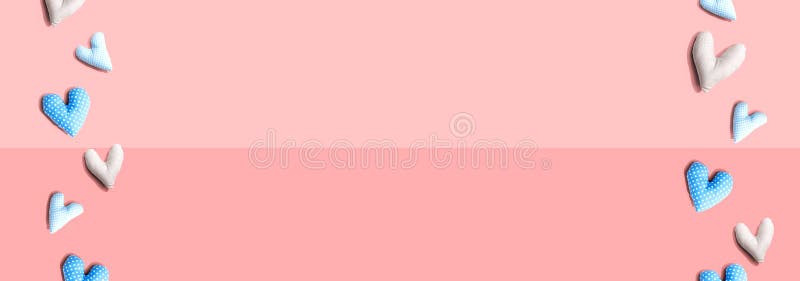 Appreciation Theme with Handmade Heart Cushions Stock Image - Image of ...