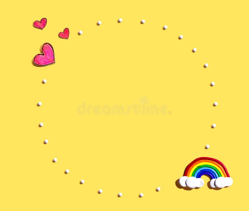 Appreciation Theme with Hearts and a Rainbow Stock Image - Image of ...