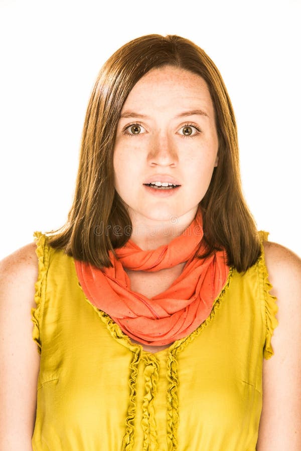 Apprehensive Young Woman stock image. Image of young - 11217627