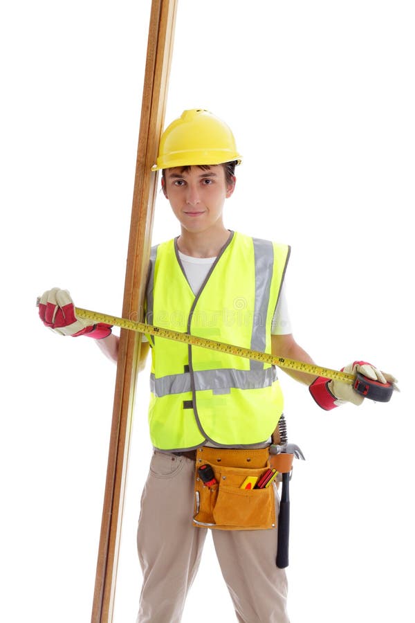 Builder or Carpenter with Face Mask Stock Image - Image of protection ...