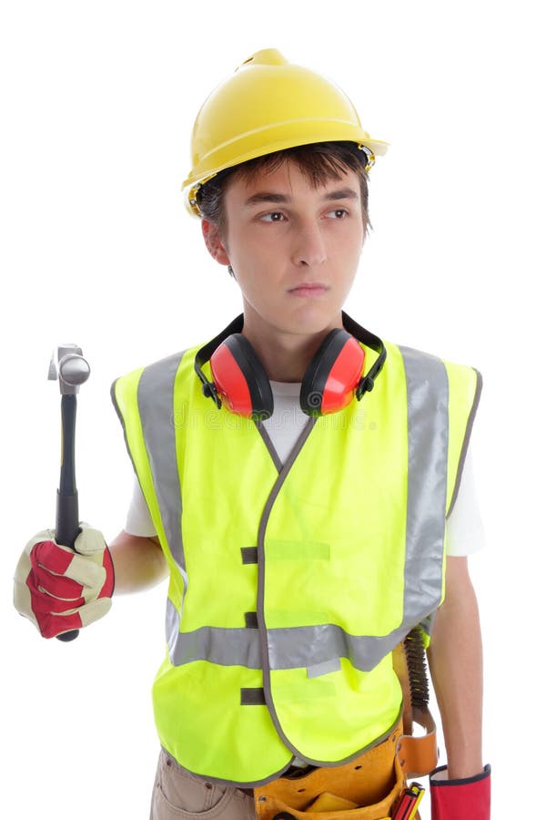Apprentice Builder Or Carpenter Stock Image - Image of measure, ruler ...