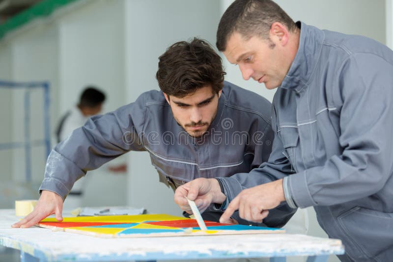 Apprentice Learning Painting Technique Stock Photo - Image of ...