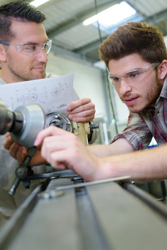 Apprentice Making Mechanical Parts Design Stock Image - Image of ...