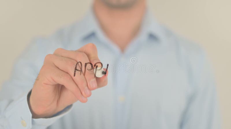 Apprentice, Man Writing on Transparent Screen Stock Video - Video of ...