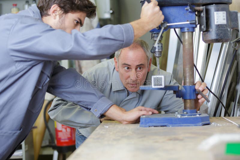 Apprentice on Milling Machine Stock Photo - Image of precision, factory ...