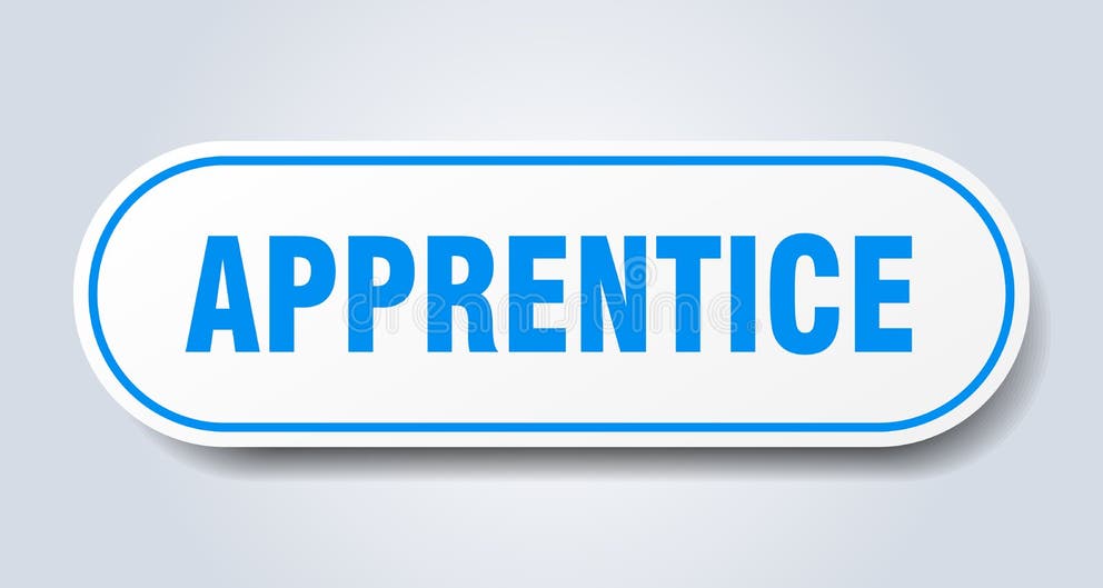 Apprentice sticker. stock vector. Illustration of blue - 197153294